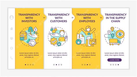 Premium Vector Examples Of Transparency Yellow Onboarding Template Business Company Responsive