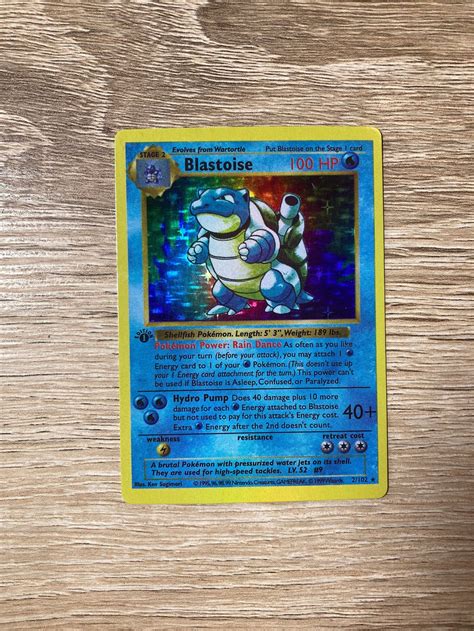 Blastoise Shadowless 1st Edition Holo Custom Made Pokémon Card