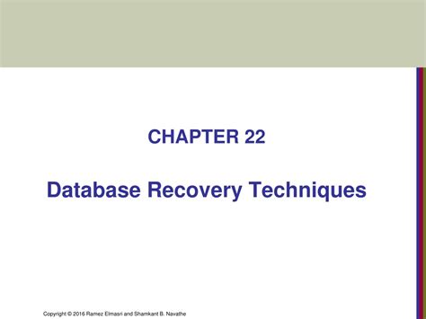 Ppt Chapter 22 Database Recovery Techniques Powerpoint Presentation