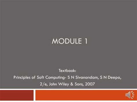 CS Soft Computing Module Part YouTube