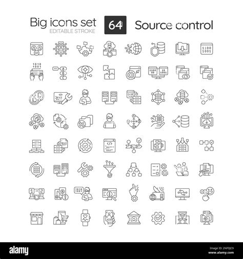 Source Control Linear Icons Set Stock Vector Image And Art Alamy