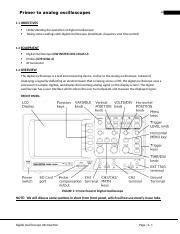 LAB1 Introduction To Digital Oscilloscope 1 Docx Primer To Analog