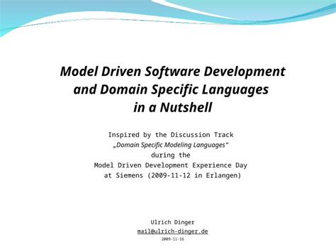 ppt model driven software development and domain specific languages