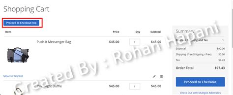 Magento 2 Add Extra Proceed To Checkout Button On Top Of Grid On