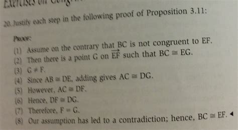 Solved 20 Justity Each Step In The Following Proof Of