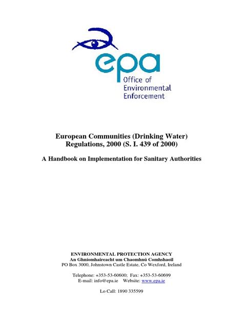 Drinking Water Directive Handbook Pdf