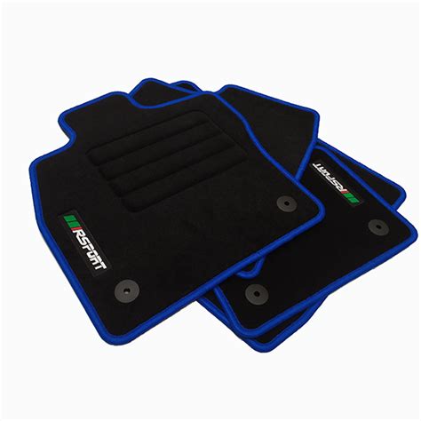 Alfombras Alfombrillas A Medida En Moqueta Velour Con Logo Y Borde Azul