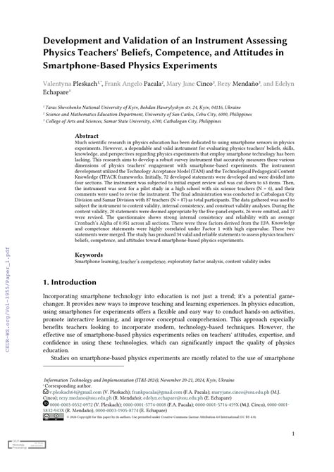 Pdf Development And Validation Of An Instrument Assessing Physics Teachers Beliefs