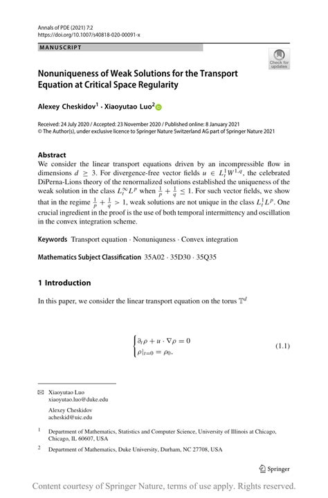 Nonuniqueness Of Weak Solutions For The Transport Equation At Critical