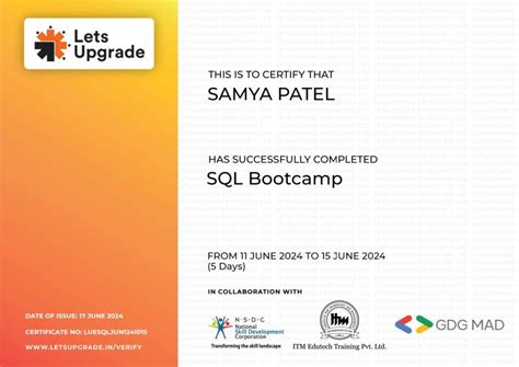 Samya Patel On Linkedin Sql Letsupgrade Datamanagement
