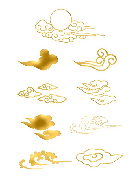 Auspicious Cloud Texture Texture Element Festive Decoration Free Buckle