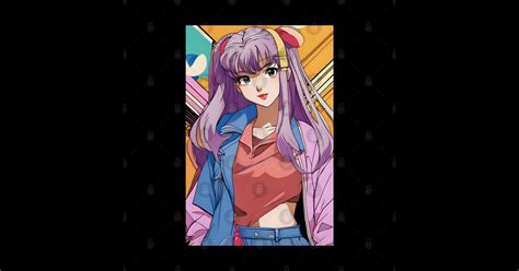 Beautiful 90s Anime Girl Nineties Anime Girl Anime Sticker Teepublic