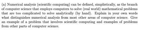 a numerical analysis scientific computing can be