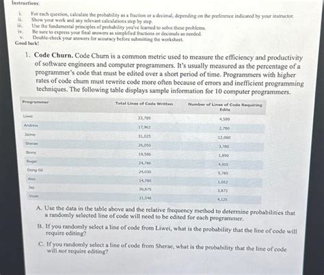 Solved Instructions I For Each Question Calculate The Chegg Com