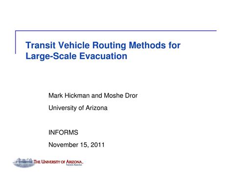 Ppt Transit Vehicle Routing Methods For Large Scale Evacuation