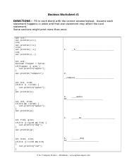 Boolean Worksheet Doc Boolean Worksheet DIRECTIONS Fill In Each Blank With The Correct