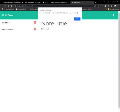 GitHub Bzoulko Module Challenge Building A Note Taker Application Using Express Js