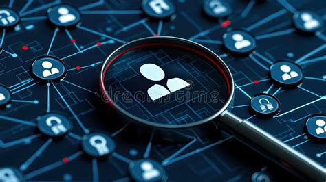 A Magnifying Glass Highlights A Person Icon Amidst A Network Of Digital Connections