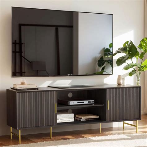 Royalcraft 70” Mid Century Modern Tv Stand Long Entertainment Center