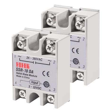 AITRIP Solid 2 PCS State Relay Module SSR 10DA 250V 3 32V DC Input 24 380VAC Output BigaMart