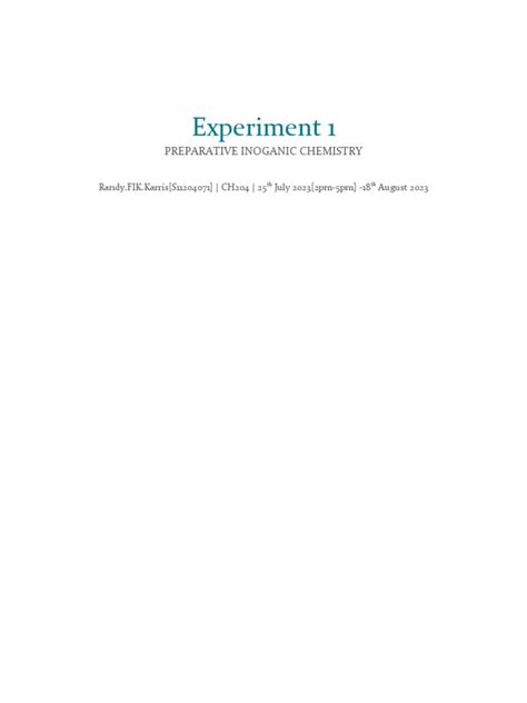 Experiment 1 Pdf Science And Mathematics