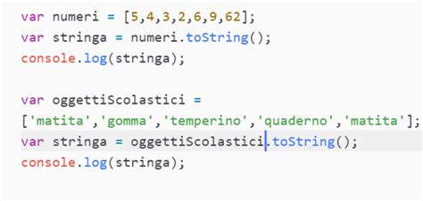 Tostring Javascript Metodo Che Converte Array In Stringa