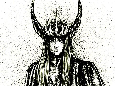 Paimon Original Drawing Ars Goetia Serie Dark Home Decor Satanic
