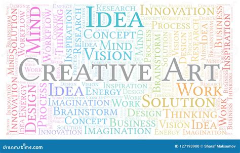 Creative Art Word Cloud Made With Text Only Stock Illustration Illustration Of Thinking