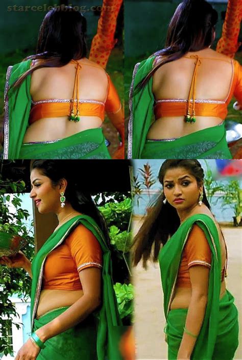 Nithya Ram Ass2x5 Backless Blouse Saree Hd Caps