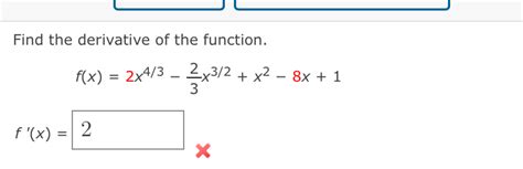 Solved Find The Derivative Of The Chegg