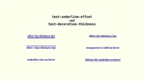 css text underline offset and text decoration thickness