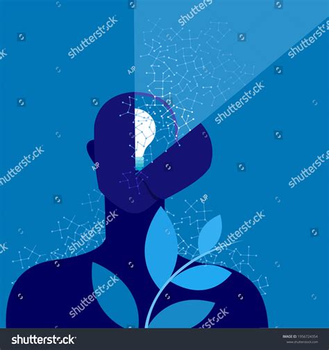 Conceptual Illustration Illuminating Bulb Neural Networks Stock Vector