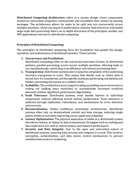 Distributed Computing Architecture Pdf Clientserver Model
