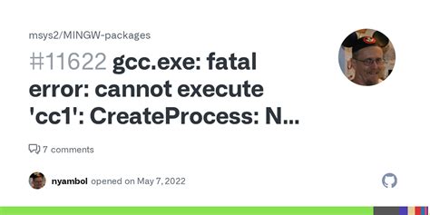 Gccexe Fatal Error Cannot Execute Cc1 Createprocess No Such File Or Directory · Issue