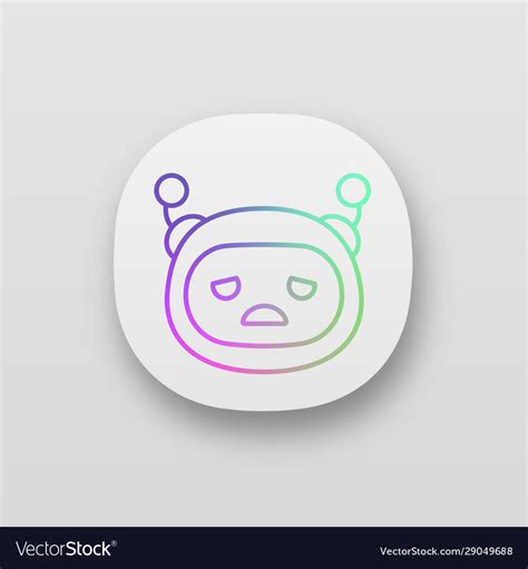 Sad Robot Emoji App Icon Royalty Free Vector Image