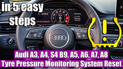 How to reset Tyre Pressure Monitoring System (TPMS) Audi A3, A4 S4 B9, A5, A6, A7, A8 (2016-2022 ...