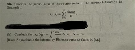Solved 26 Consider The Partial Sums Of The Fourier Series
