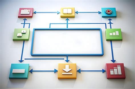 A Detailed Flowchart With Businesspeople Gears And Arrows Illustrating
