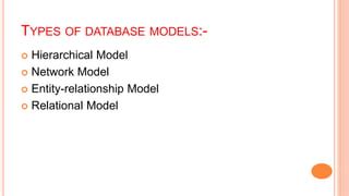 Dbms Database Models PPTX Databases Computer Software And Applications