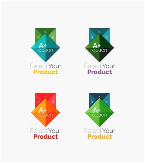Premium Vector Set Of Abstract Square Interface Menu Navigation Button
