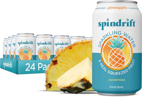 Spindrift Pineapple Sparkling Water Can 12 Ounce Pack Of 24