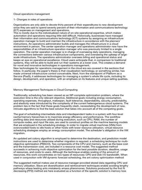 Cloud Operations Management Pdf Cloud Computing Scheduling Computing
