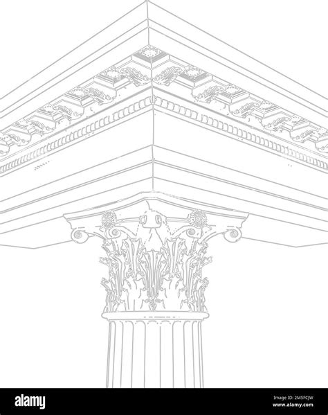 Greek Corinthian Column Vector Illustration On White Background A Vector Illustration Of A