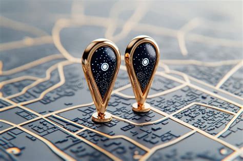 Ai Technology In Gps Innovation Future Transport Logistics With Two Pins On Digital Map For