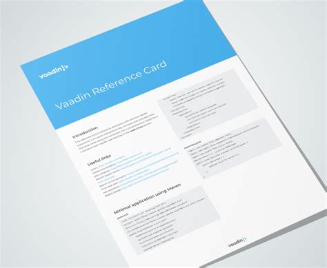 Pdf Download Vaadin Reference Card