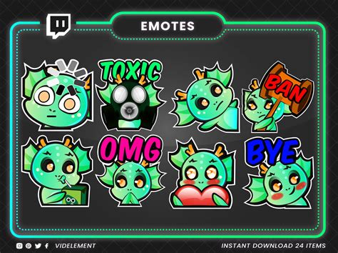 Twitch Emotes Twitch Sub Emotes Text Emotes Water Monster Etsy