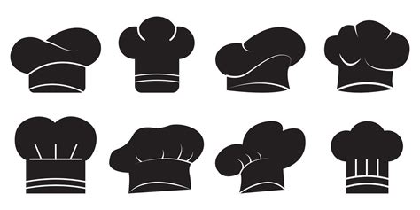 Chef Hat Flat Icon Set Chef Hat Black Illustration Chef Hat