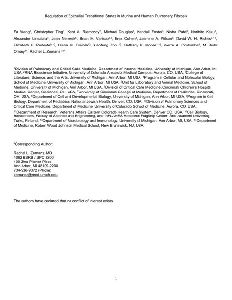Pdf Regulation Of Epithelial Transitional States In Murine And Human