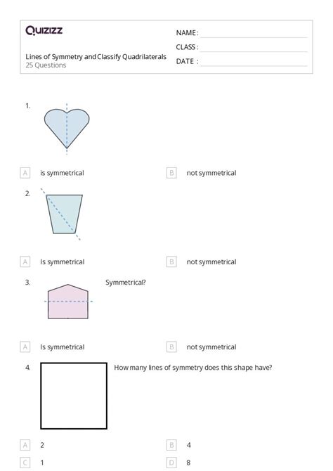 50 Lines Of Symmetry Worksheets On Quizizz Free And Printable