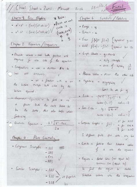 Advanced Mathematics Hsc Notes Mathematics Advanced Year 12 Hsc
